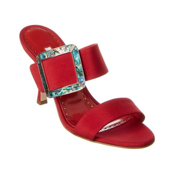 Manolo Blahnik | Shoes | Manolo Blahnik Gable 9 Silk Sandal Red | Poshmark